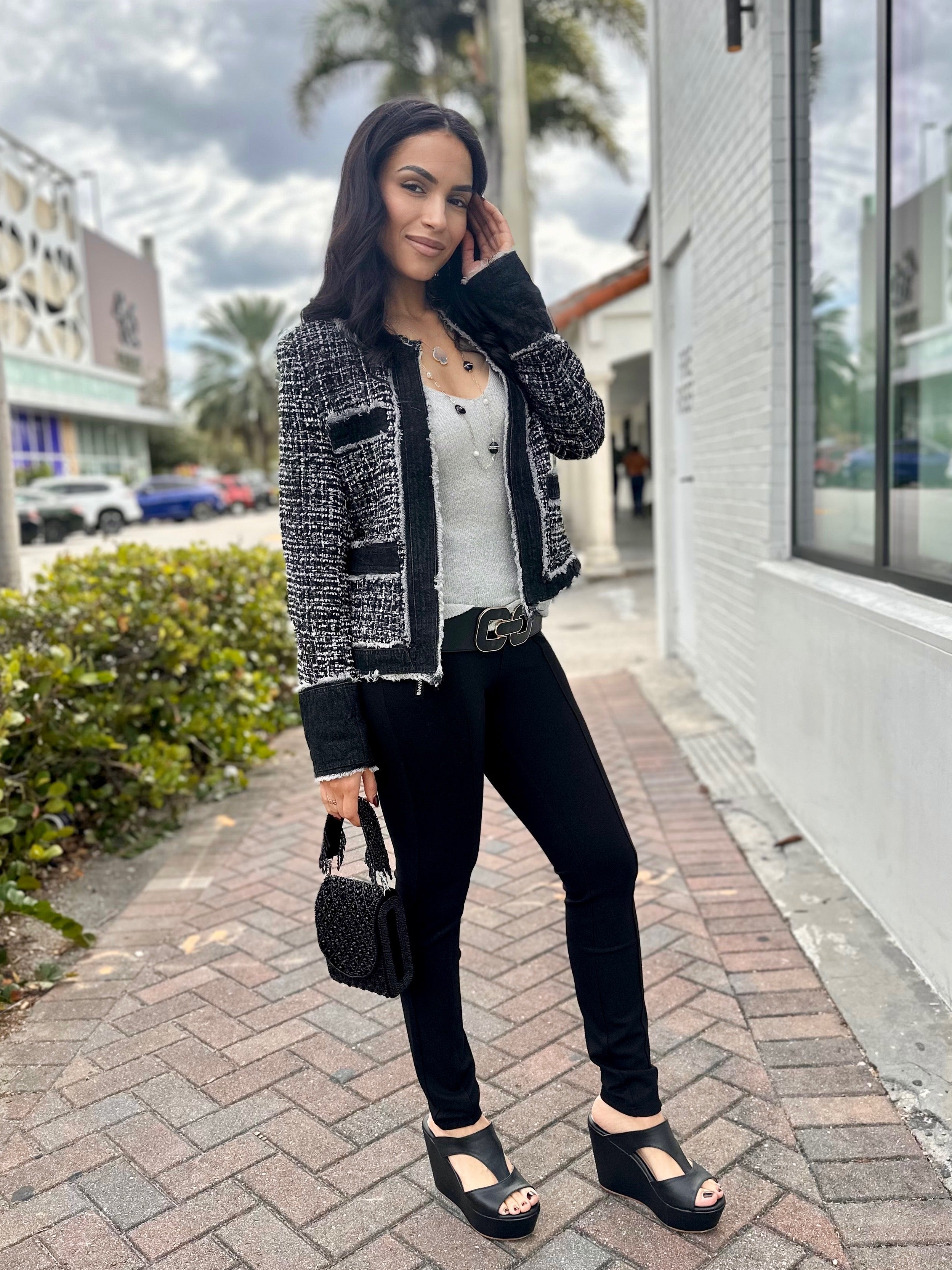 Delilah Denim Tweed Jacket – Bolufe Boutique