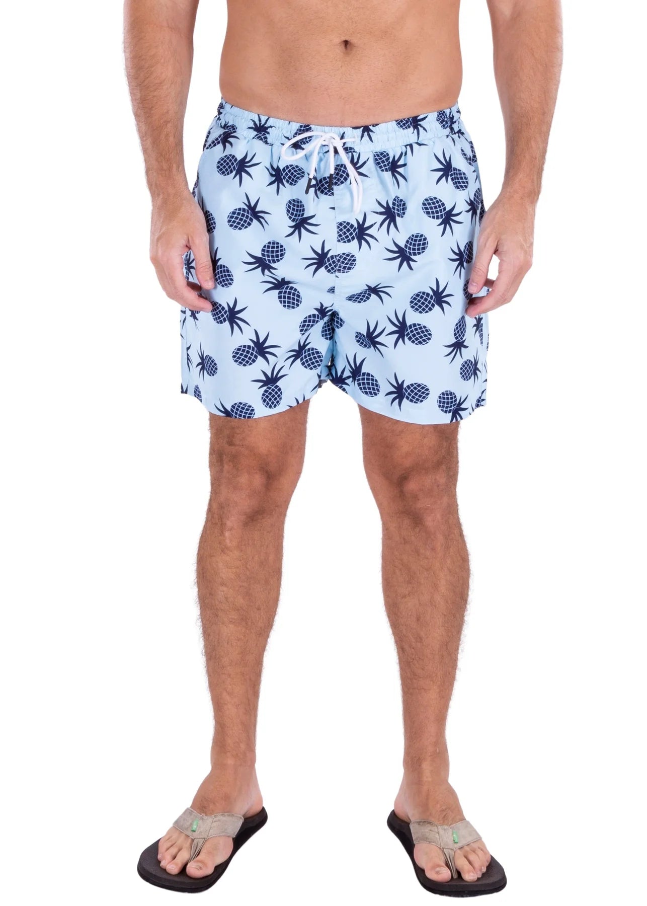 Light Blue Pineapple Swim Trunks – Bolufe Boutique